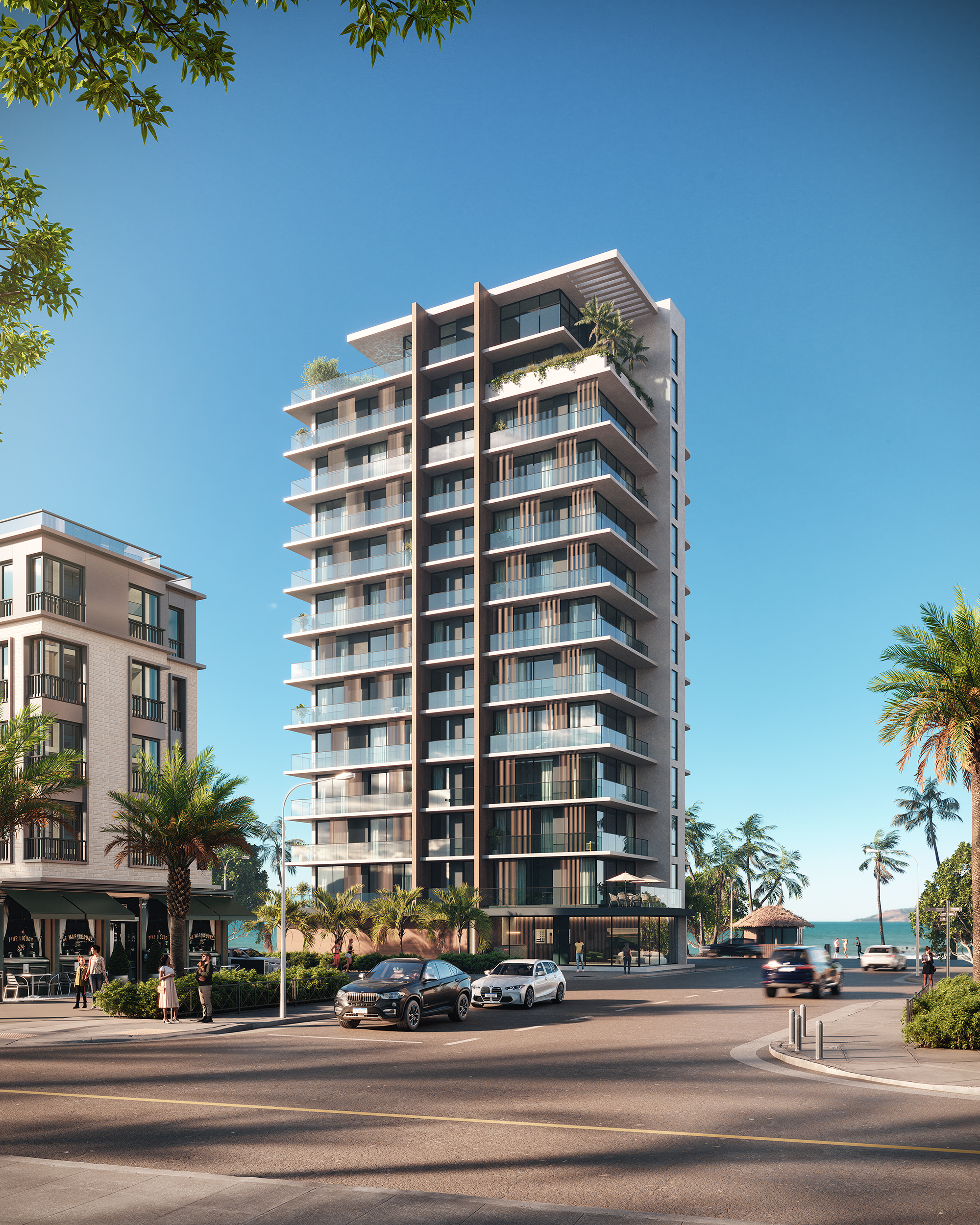 Residential building on the beach